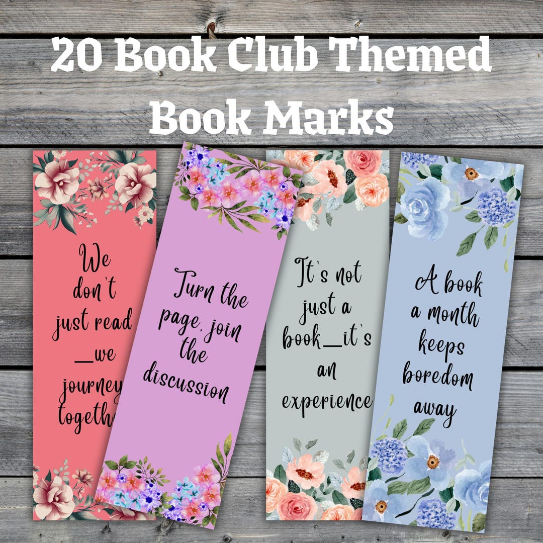 Printable Book Club Bookmarks – 20 Floral Nature-themed Designs With ...