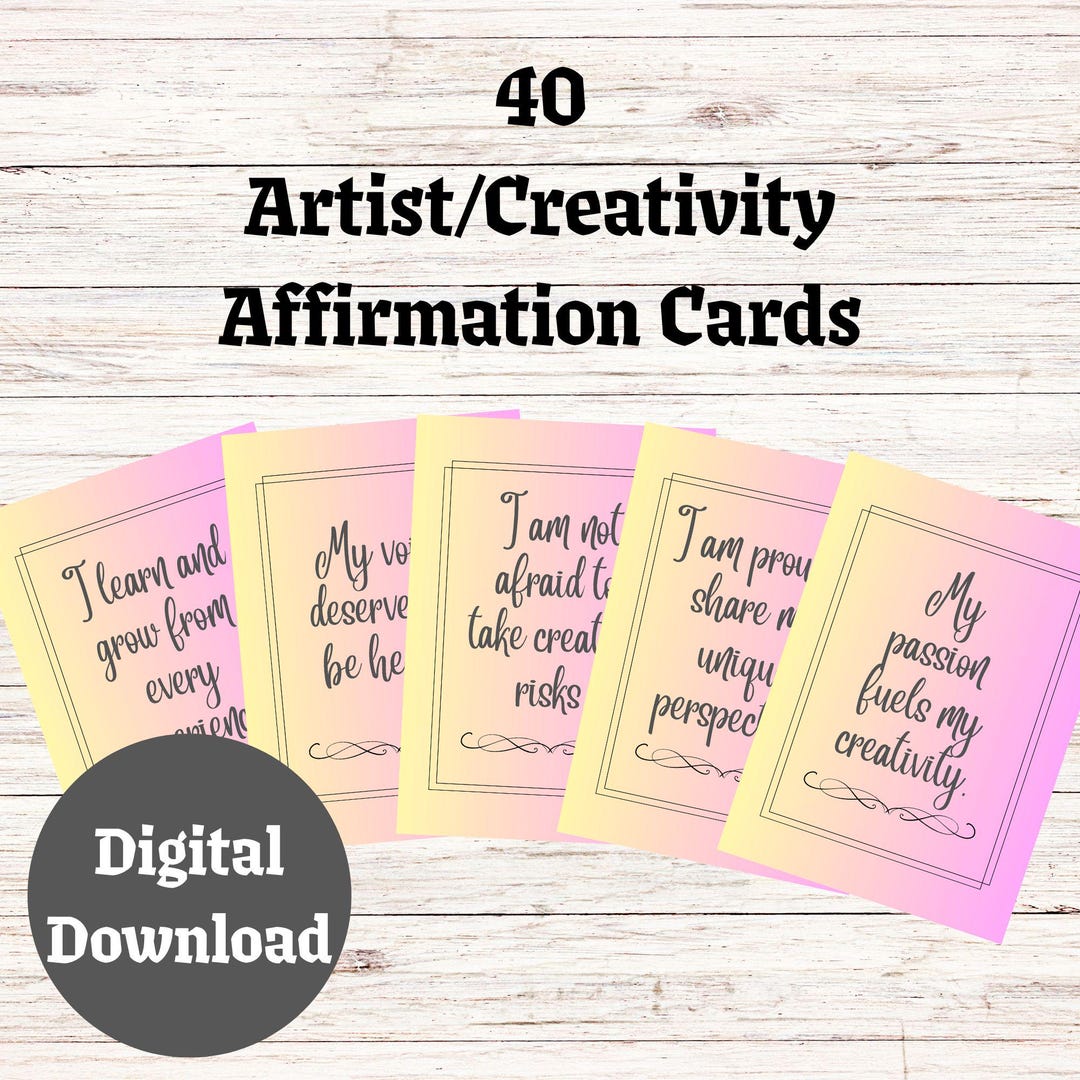 Affirmation Cards, Positive Quote Cards, Self Esteem, Artists ...