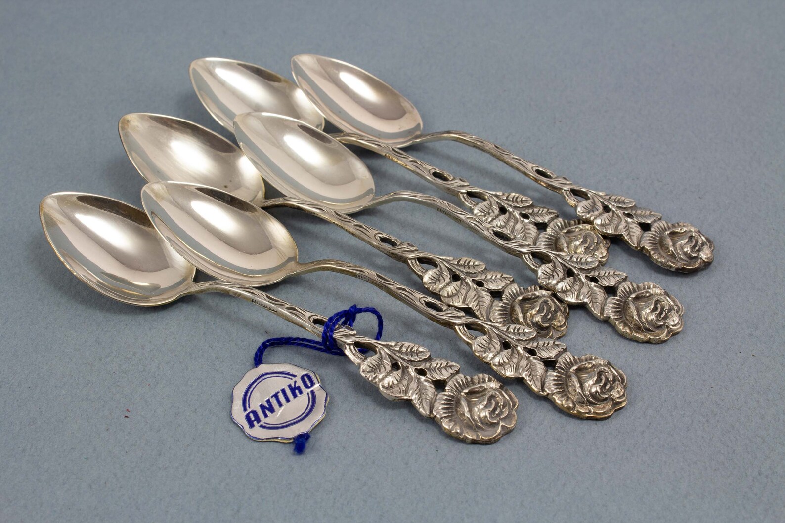 6 Silver Mocha Spoons by Antiko 800 Silver - Etsy UK