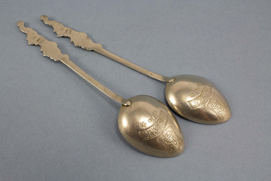 2 Silver Teaspoons With Dragon Pattern Nagasaki 84 Silver | Etsy