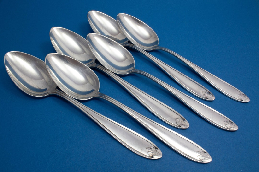 6 Table Spoons by WMF, Silver-plated Spoons, WMF 1600, Acanthus, Silver ...