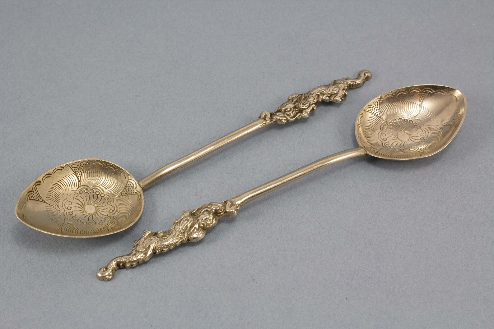 2 Silver Teaspoons With Dragon Pattern Nagasaki 84 Silver | Etsy