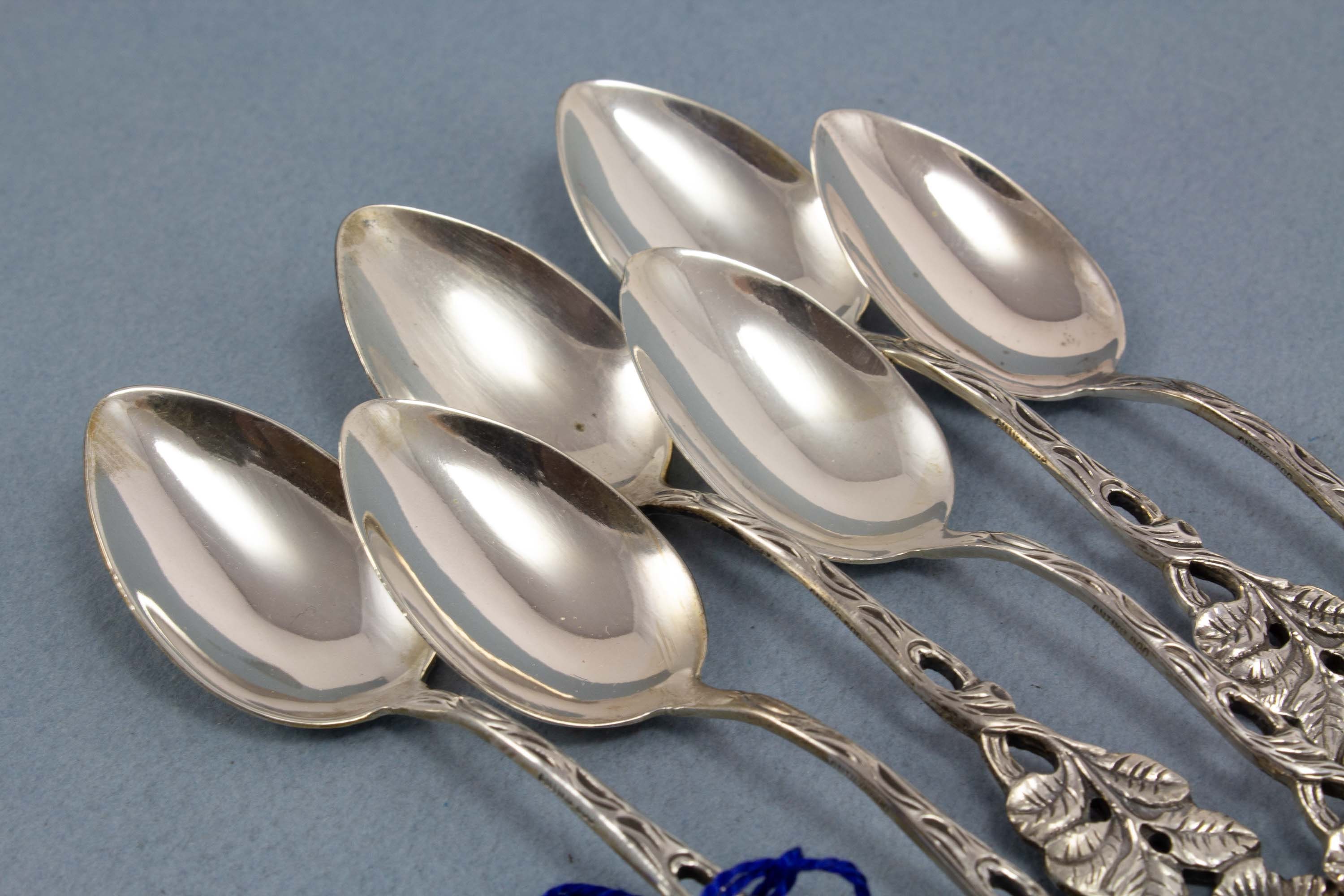 6 Silver Mocha Spoons by Antiko 800 Silver - Etsy UK