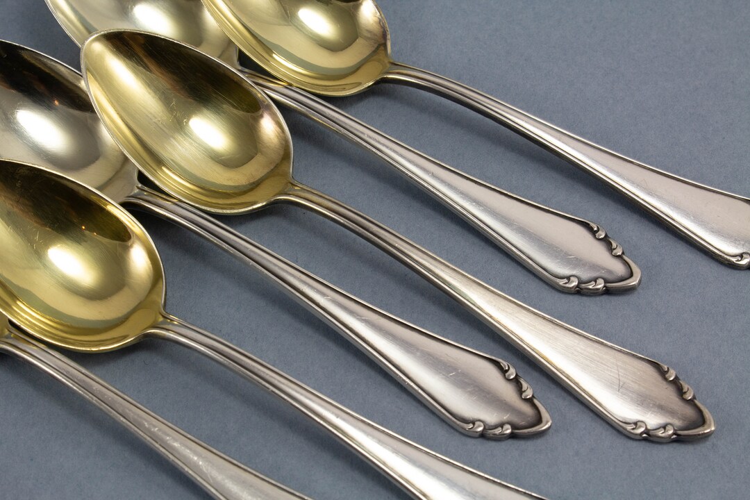 6 Rare Mocha Spoons, Silver Plated - Etsy