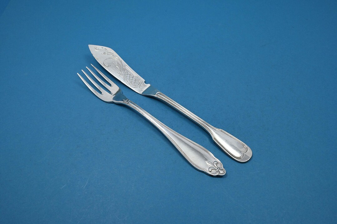 Silver-plated Mix and Match Fish Cutlery for One Person, Art Nouveau ...