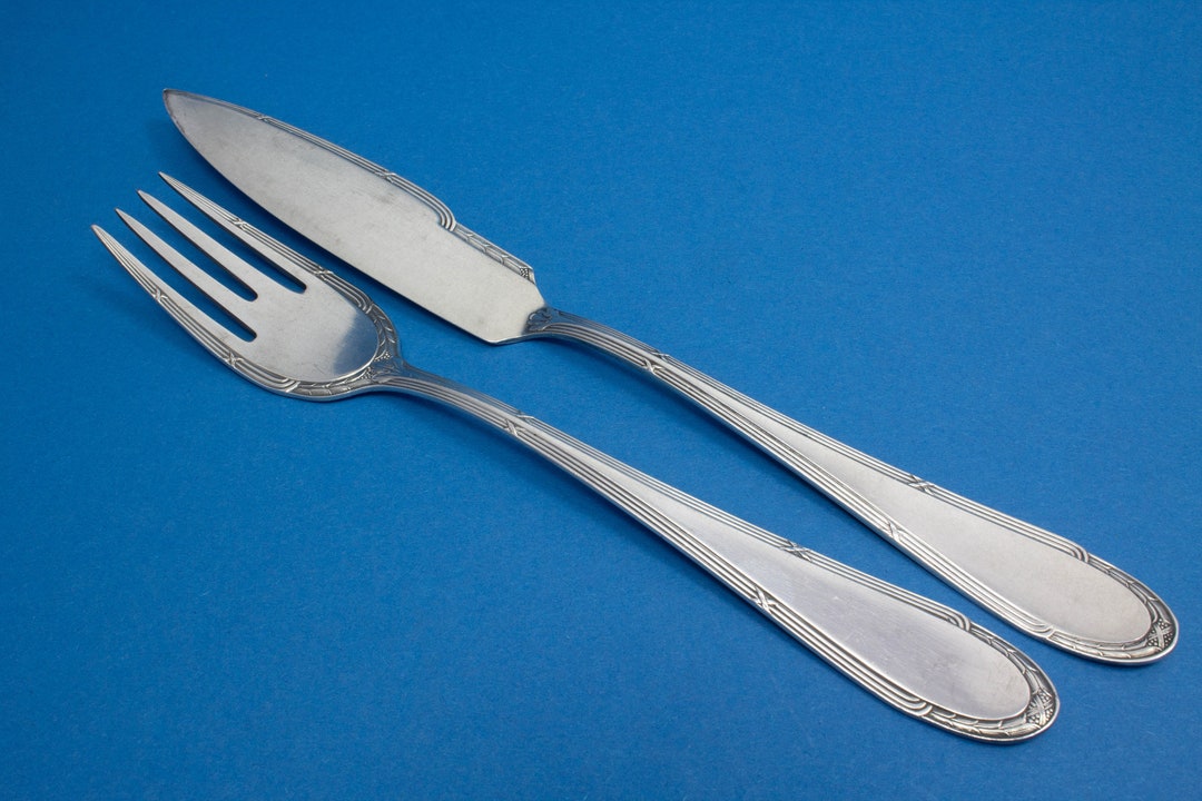 Silver Plated Fish Cutlery for One Person, WMF 200 Crossed Ribbons - Etsy