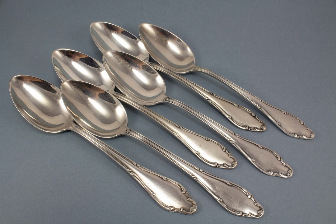 6 Beautiful Table Spoons, Wellner Mozart, Silverware, Antique, Vintage ...