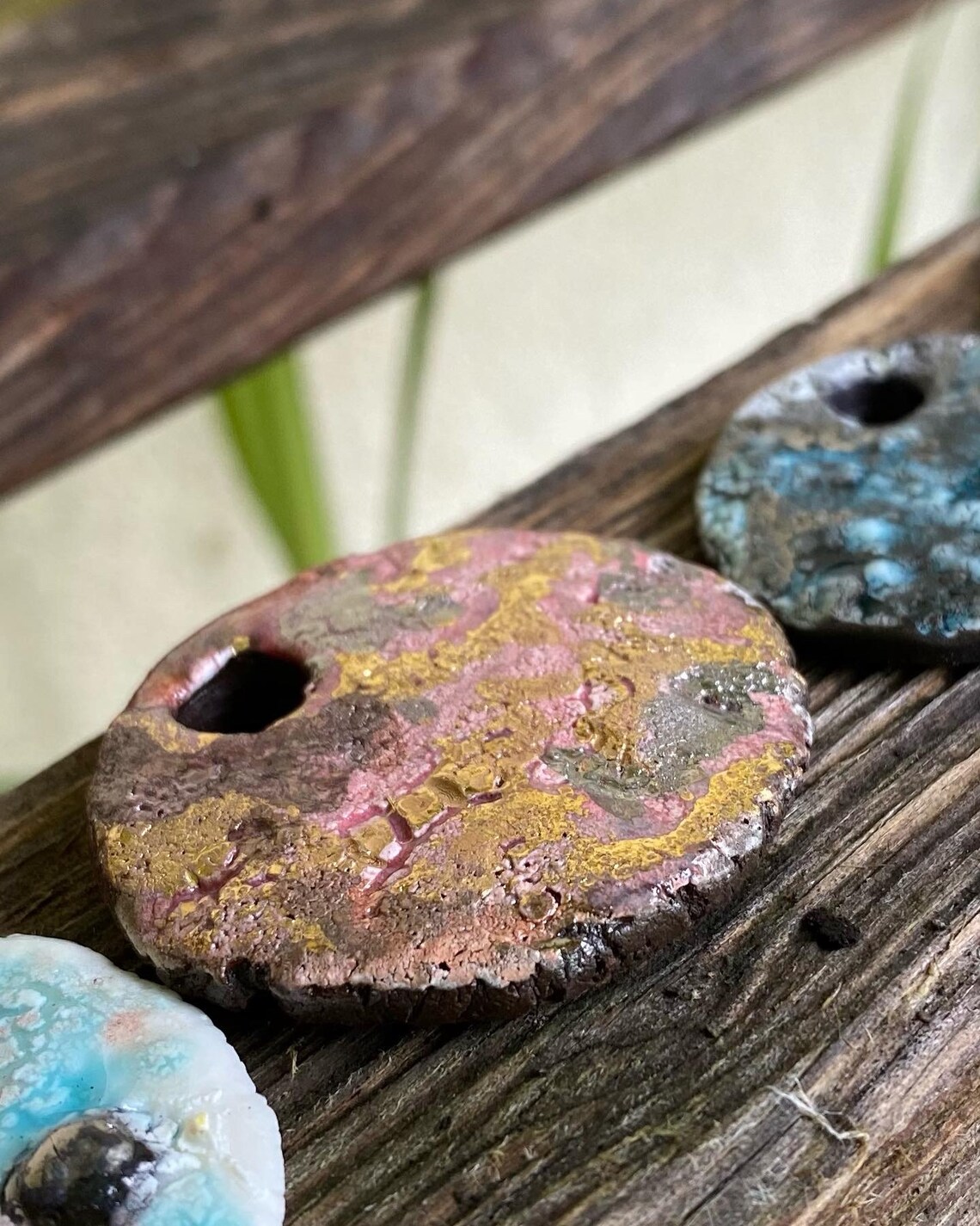 Ceramic Pendant, Artisan Organic Rusty Pendant, Earthy Necklace Pendant ...