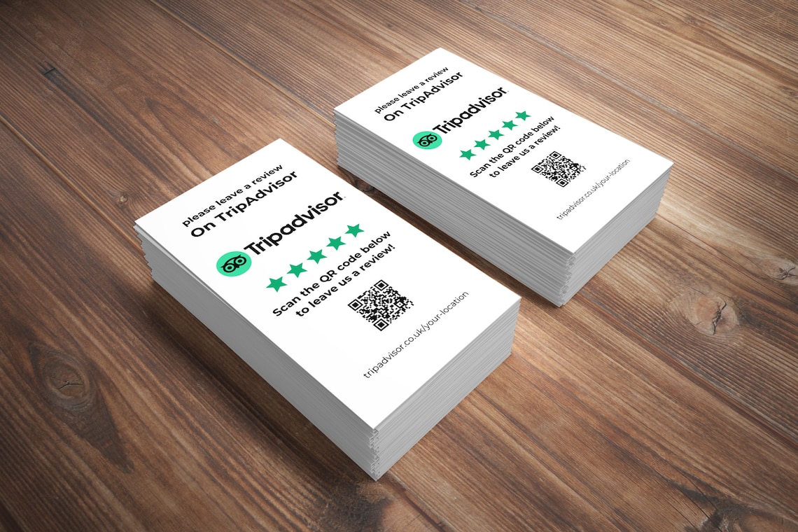 Tripadvisor Review Card Template | QR Code Cards | Editable Canva ...