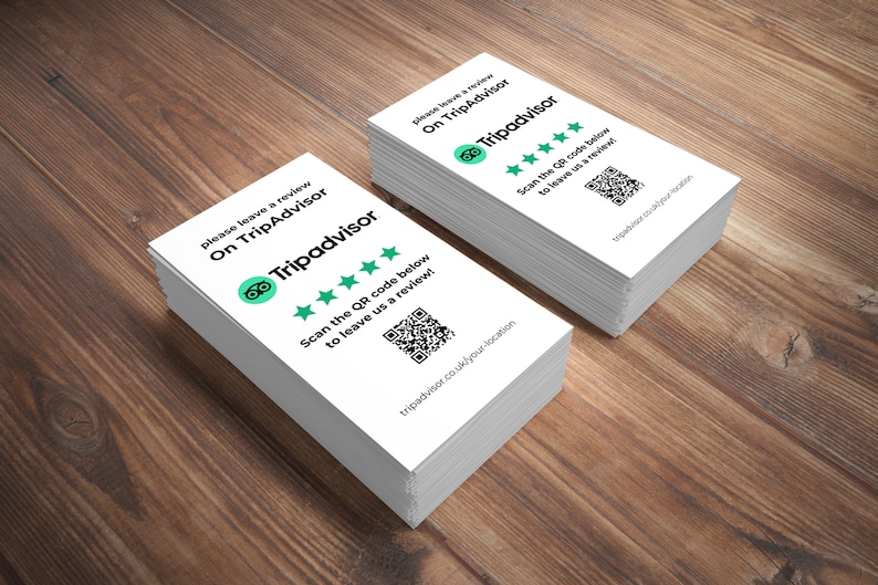 Tripadvisor Review Card Template | QR Code Cards | Editable Canva ...