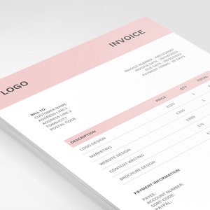 Digital Editable Invoice Template | Feminine Invoice Template ...