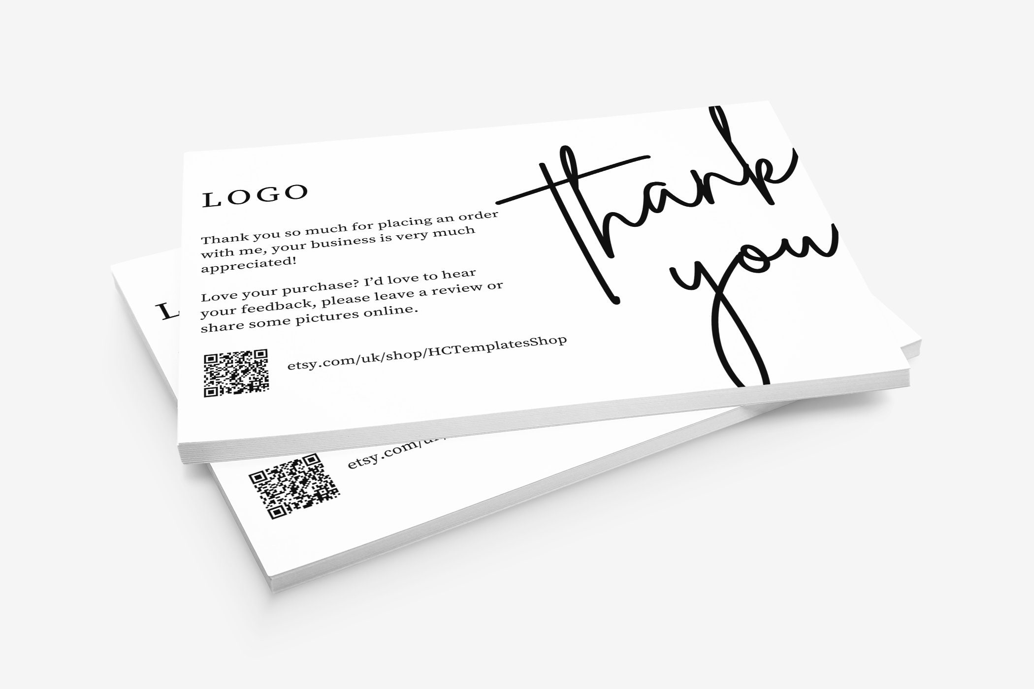 Thank You Order Card | Editable Small Business Thank You Card | Thank ...