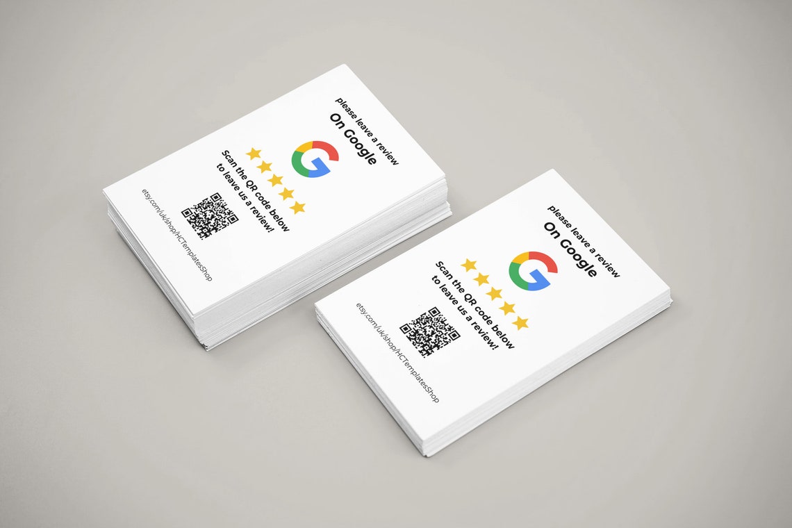 Google Review Card Template Google Review QR Code Cards Editable Canva ...