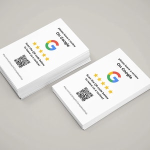 Google Review Card Template | Google Review QR Code Cards | Editable ...