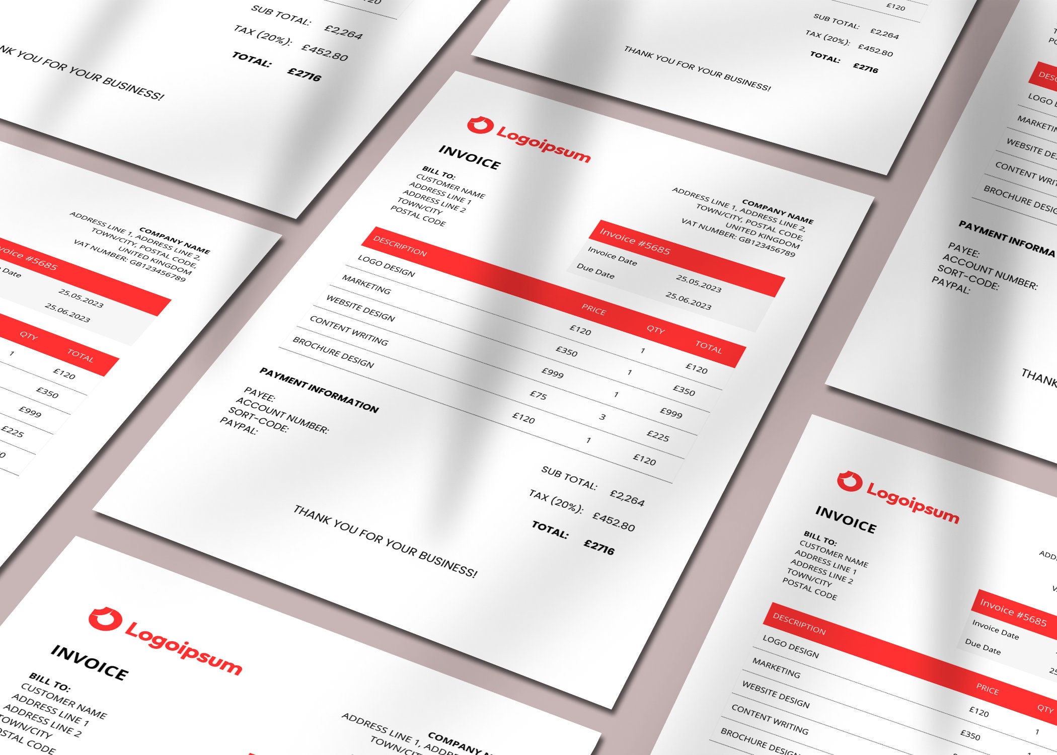 Digital Editable Invoice Template Modern & Professional - Etsy