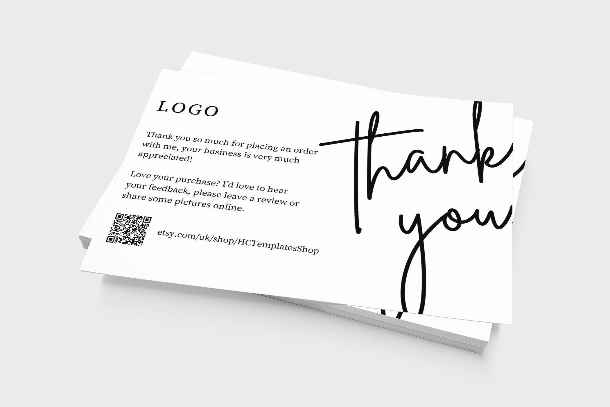 Thank You Order Card | Editable Small Business Thank You Card | Thank ...