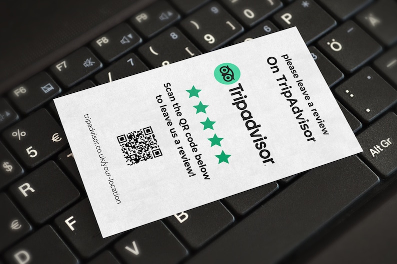 Tripadvisor Review Card Template | QR Code Cards | Editable Canva ...