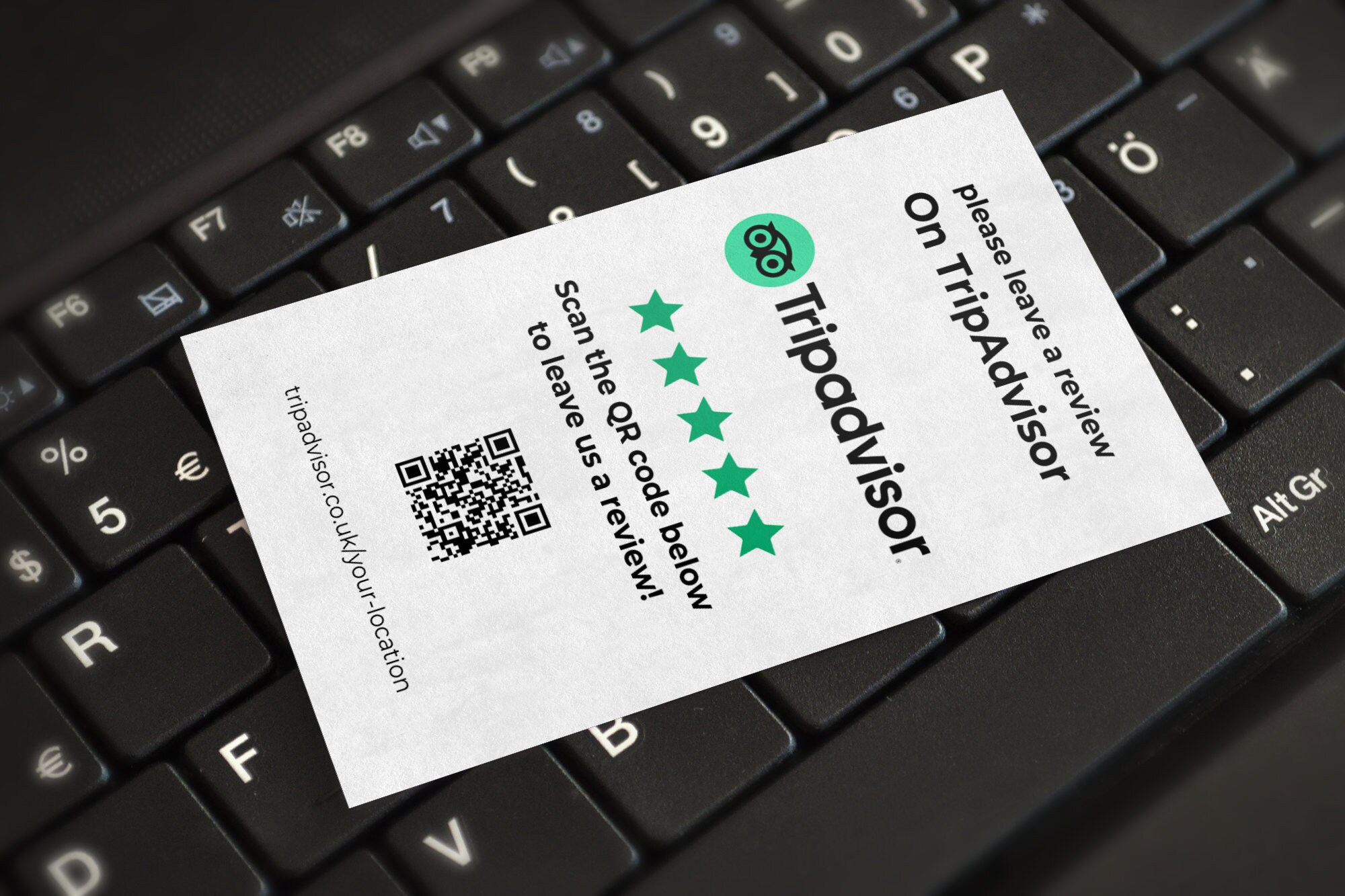 Tripadvisor Review Card Template | QR Code Cards | Editable Canva ...