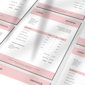 Digital Editable Invoice Template | Feminine Invoice Template ...