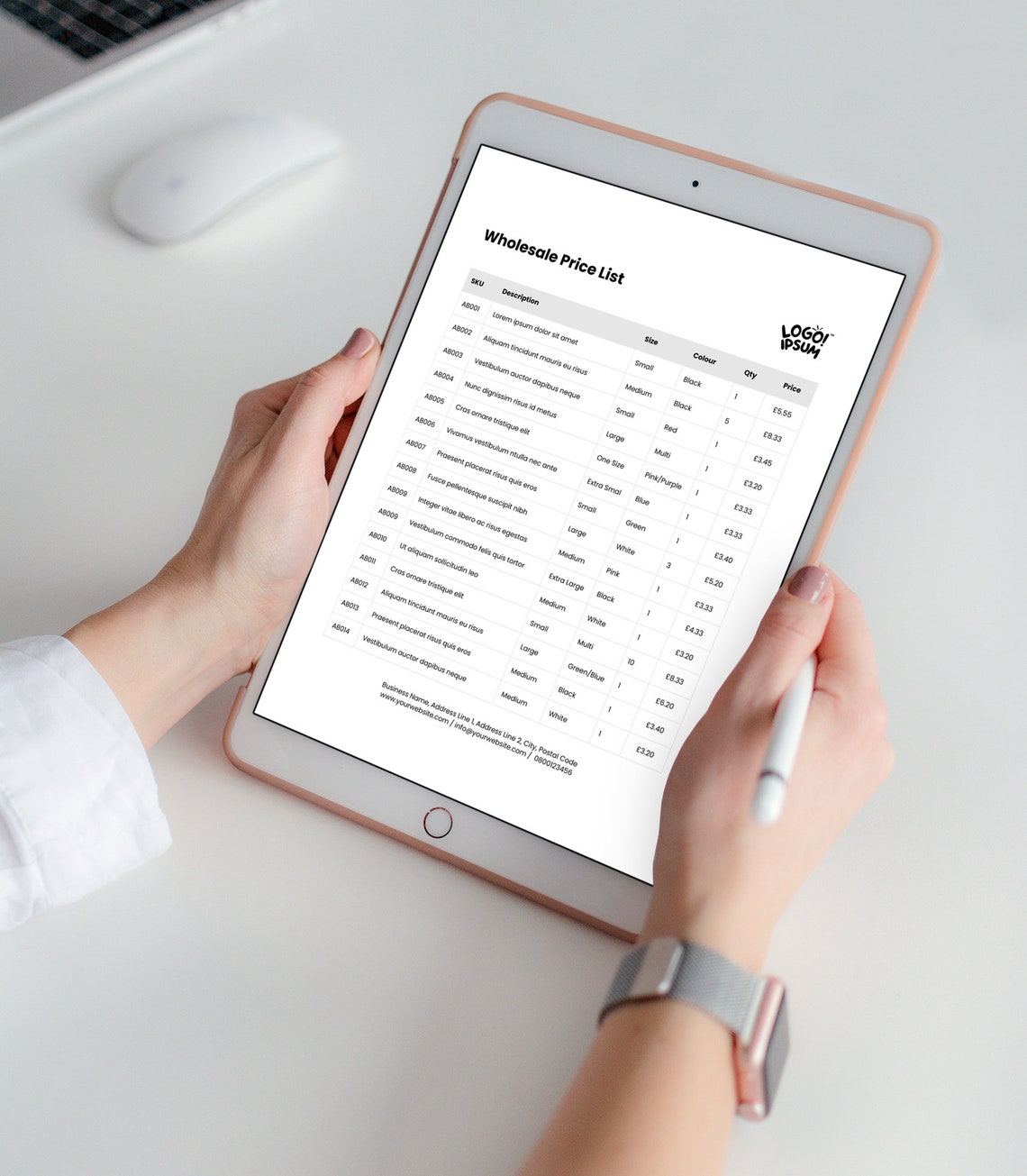 Minimal Wholesale Price List Template | Product Pricing Template ...