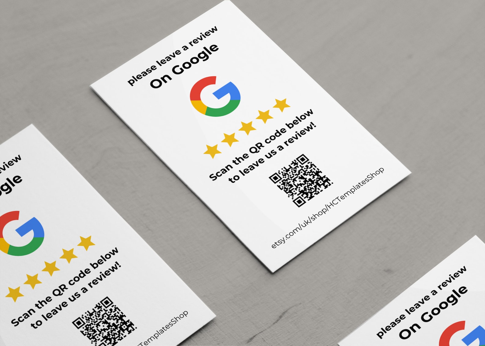 Google Review Card Template | Google Review QR Code Cards | Editable Canva Review Cards | Print ...