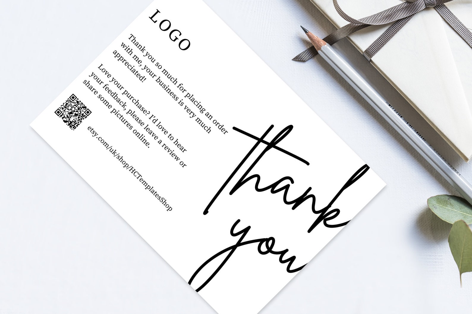 Thank You Order Card | Editable Small Business Thank You Card | Thank ...