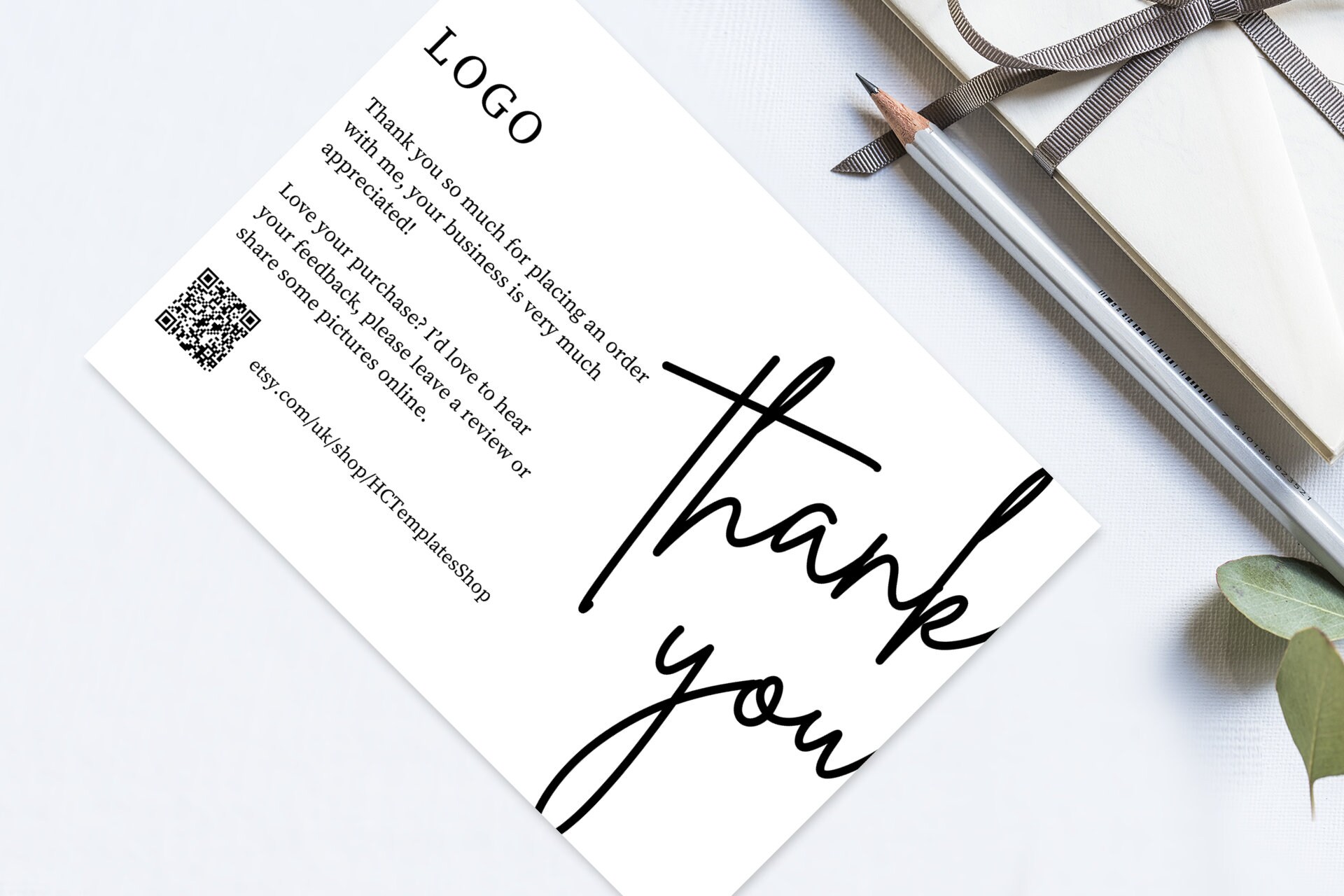 Thank You Order Card | Editable Small Business Thank You Card | Thank ...
