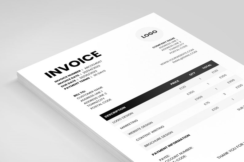 Modern Invoice Template Design | Professional Invoice Template | Small ...