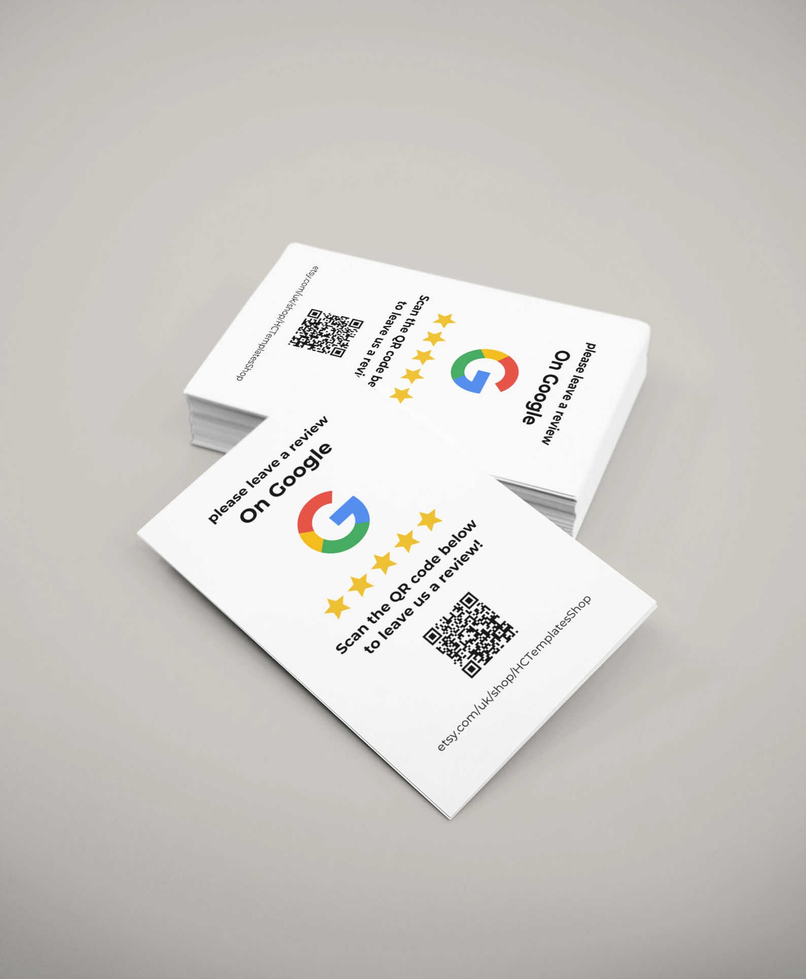 Google Review Card Template | Google Review QR Code Cards | Editable ...