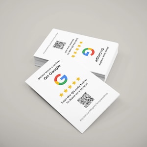 Google Review Card Template | Google Review QR Code Cards | Editable ...