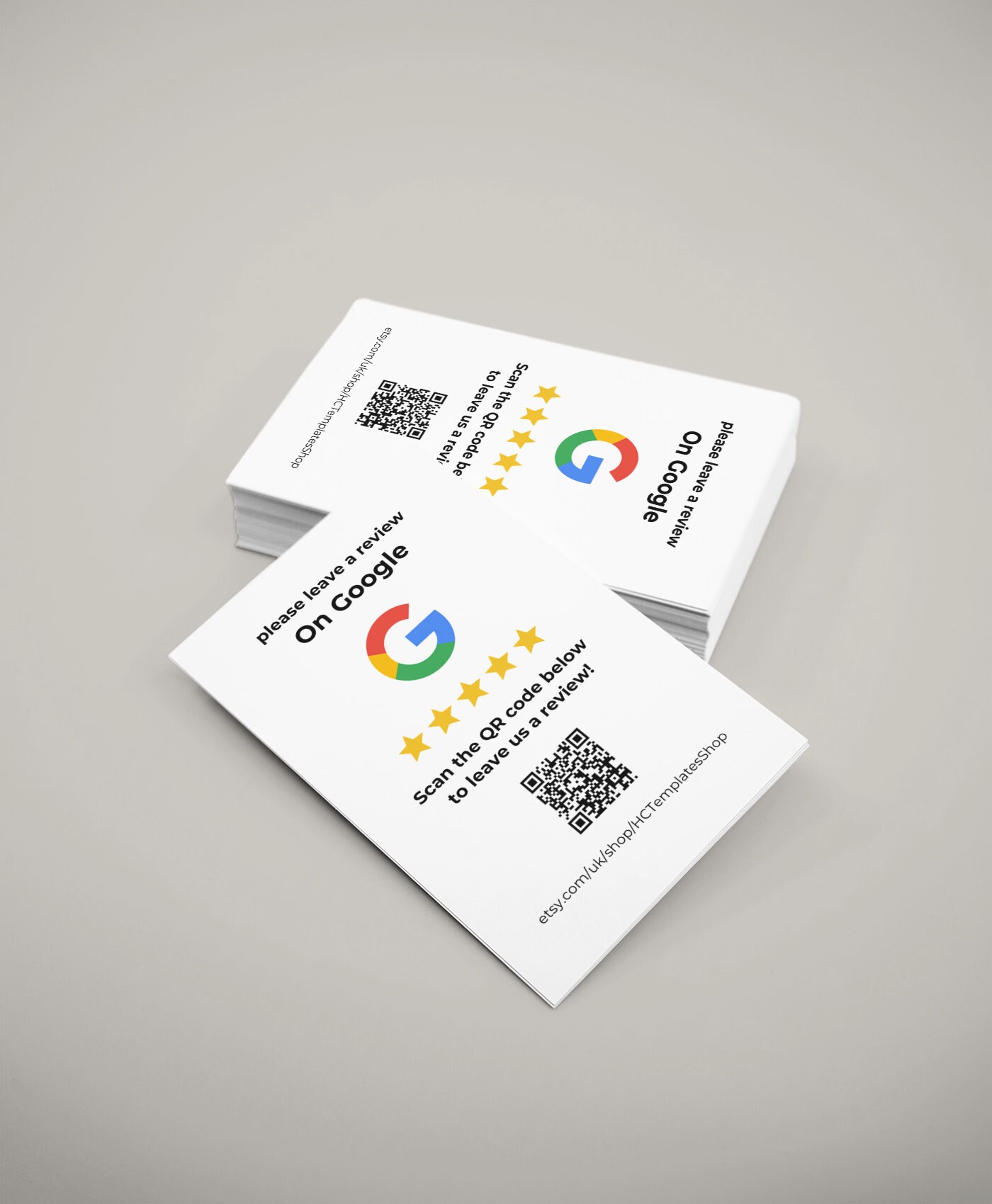 Google Review Card Template | Google Review QR Code Cards | Editable ...