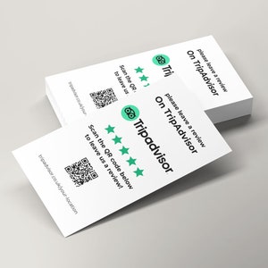 Tripadvisor Review Card Template | QR Code Cards | Editable Canva ...