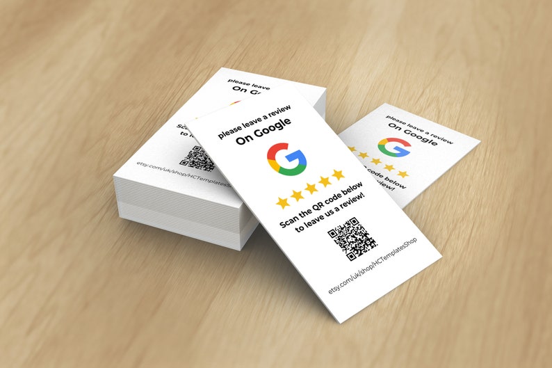 Google Review Card Template Google Review QR Code Cards Editable Canva ...