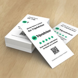 Tripadvisor Review Card Template | QR Code Cards | Editable Canva ...
