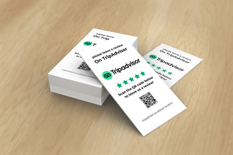 Tripadvisor Review Card Template | QR Code Cards | Editable Canva ...