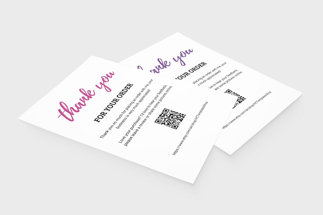 Order Thank You Card Template | Editable Canva Template | Order Insert ...