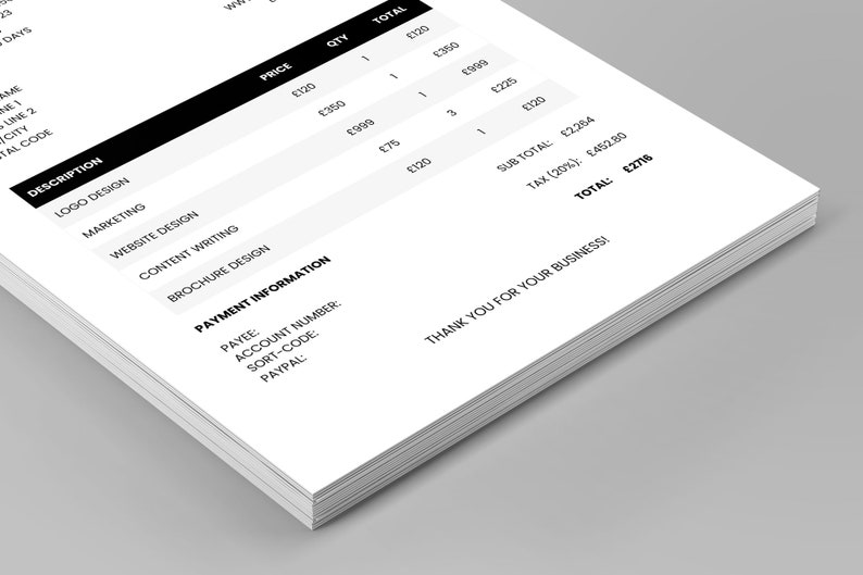 Modern Invoice Template Design | Professional Invoice Template | Small ...