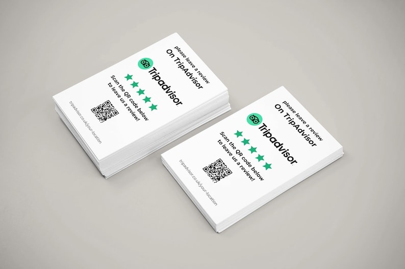 Tripadvisor Review Card Template | QR Code Cards | Editable Canva ...
