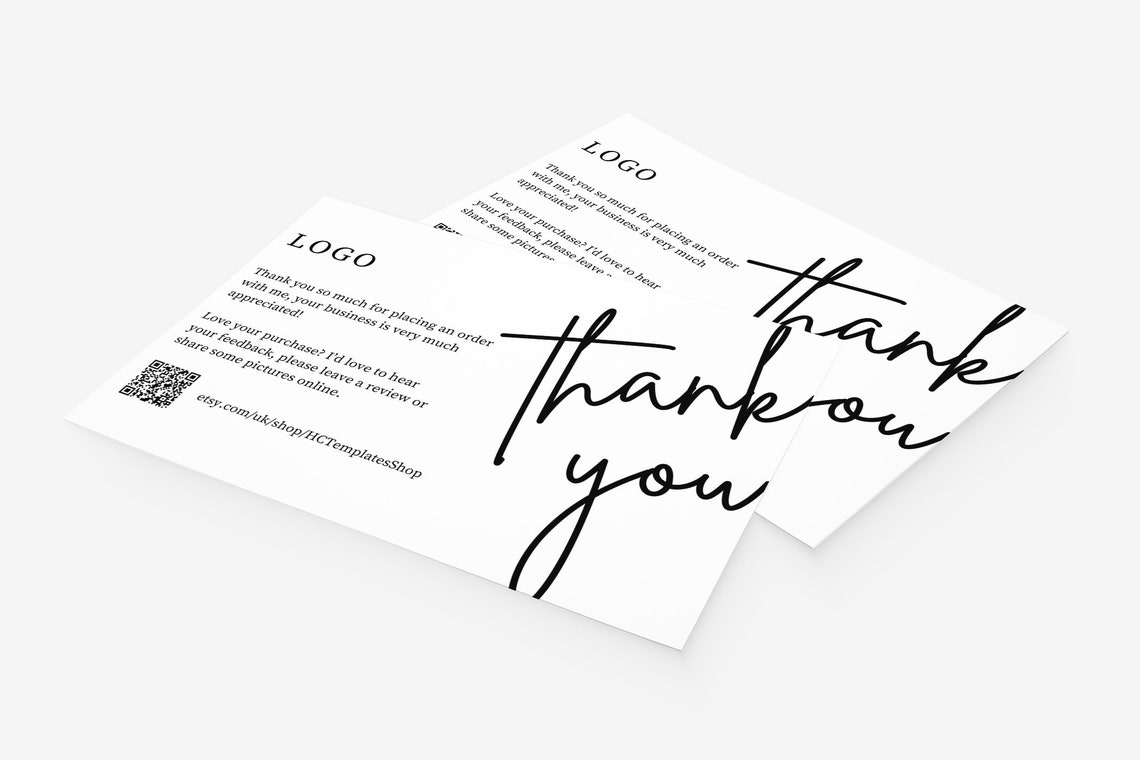 Thank You Order Card | Editable Small Business Thank You Card | Thank ...
