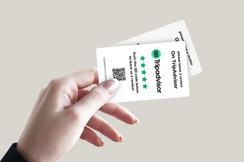 Tripadvisor Review Card Template | QR Code Cards | Editable Canva ...