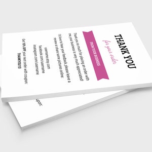 Thank You Card Editable Canva Template Order Insert Cards - Etsy