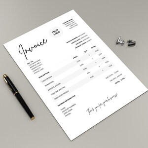 Digital Editable Invoice Template Minimal Invoice Template Elegant ...