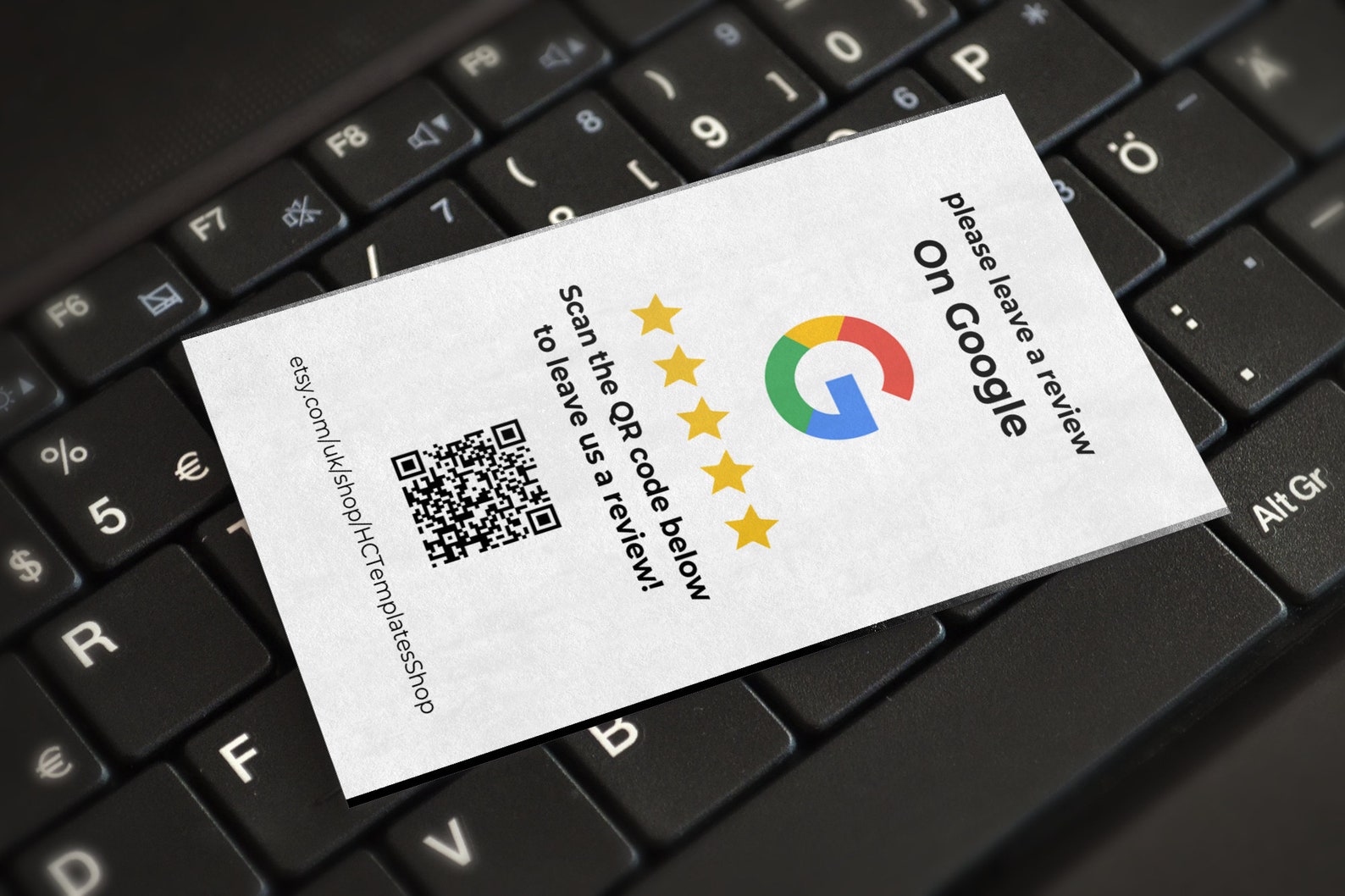 Google Review Card Template Google Review QR Code Cards Editable Canva ...
