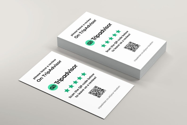 Tripadvisor Review Card Template | QR Code Cards | Editable Canva ...