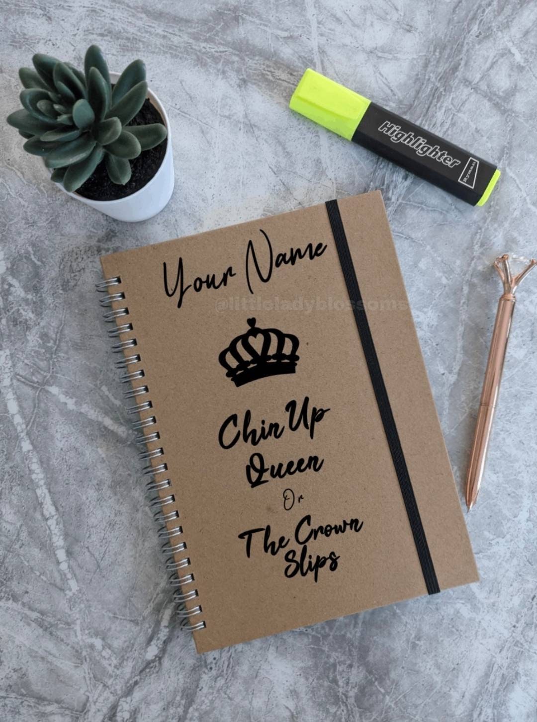 Personalised Chin Up Queen Notebook - Etsy.de