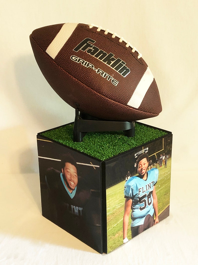 Football Photo Cube Centerpiece: Custom Sports Party Decor With ...