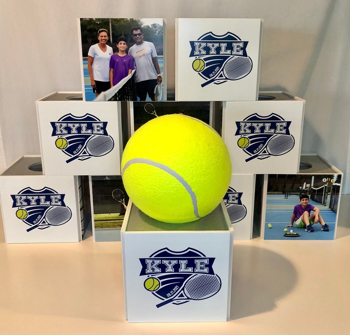 Photo Cube Centerpiece Tennis Themed Photo Cube - Etsy
