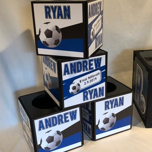 Photo Cube Centerpiece - Soccer Themed Photo Cube - Etsy