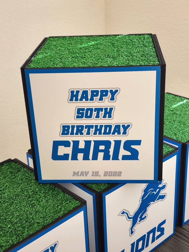 Photo Cube Centerpiece With Astro Turf Tops - Etsy