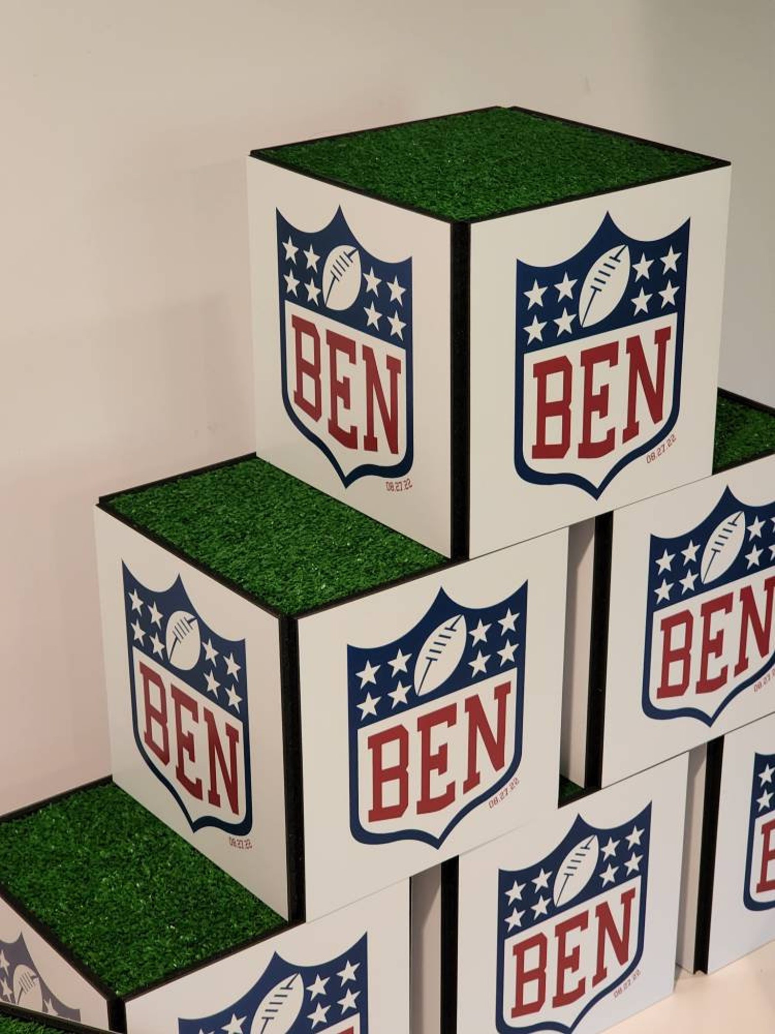 Football Photo Cube Centerpiece: Custom Sports Party Decor With ...